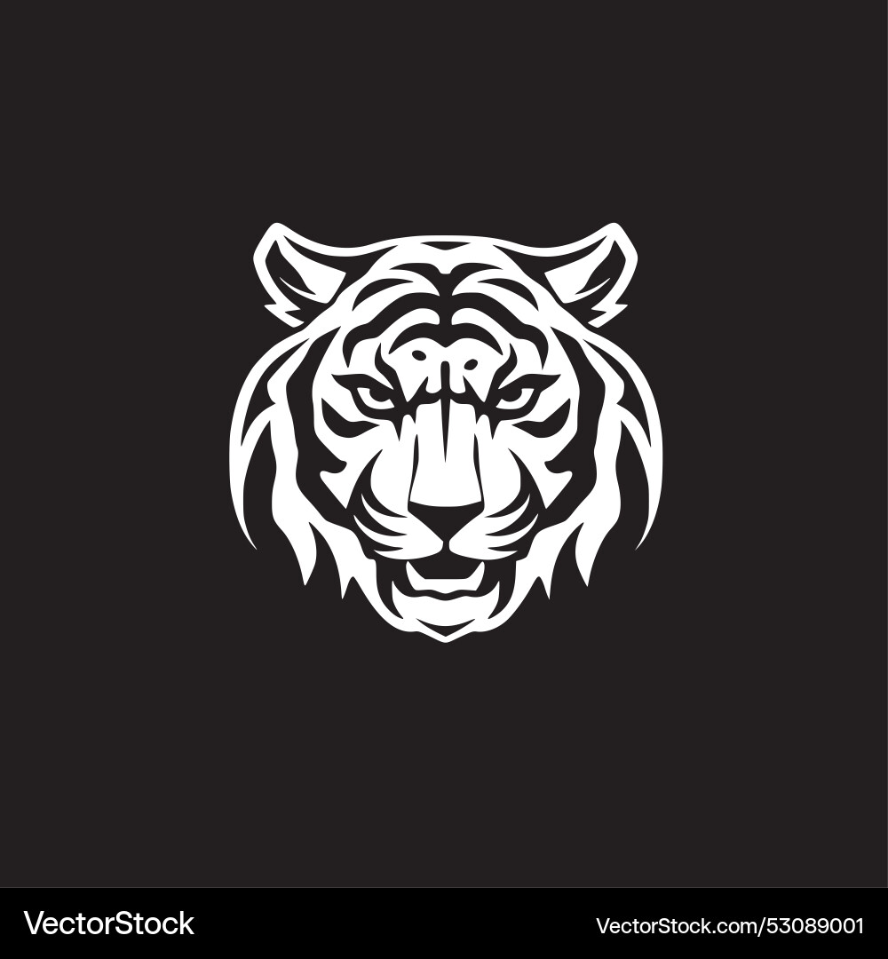 Tiger - black and white isolated icon Royalty Free Vector