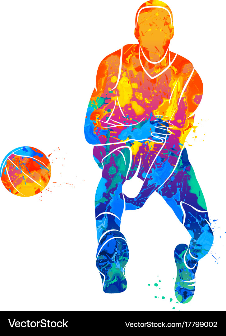 Basketball player ball Royalty Free Vector Image