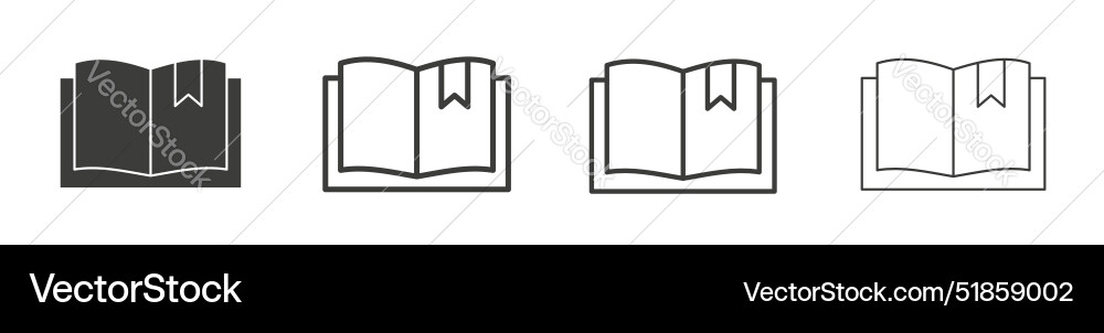 Book bookmark line icon set study book favorite Vector Image