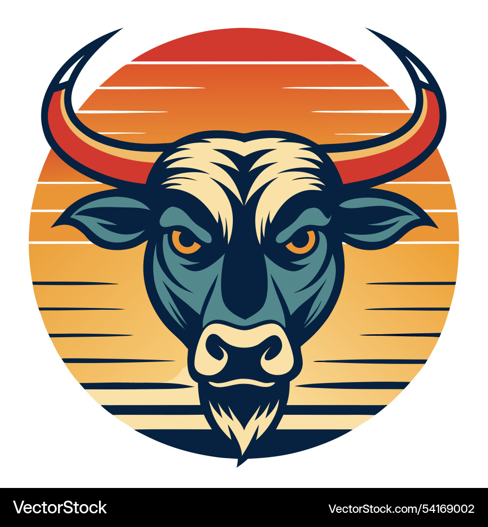 Bull head for logo and design Royalty Free Vector Image