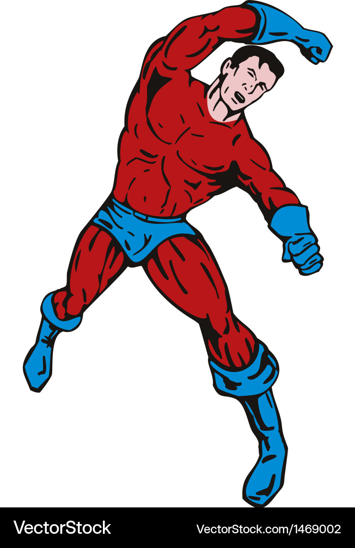 Cartoon Superhero Punching Royalty Free Vector Image