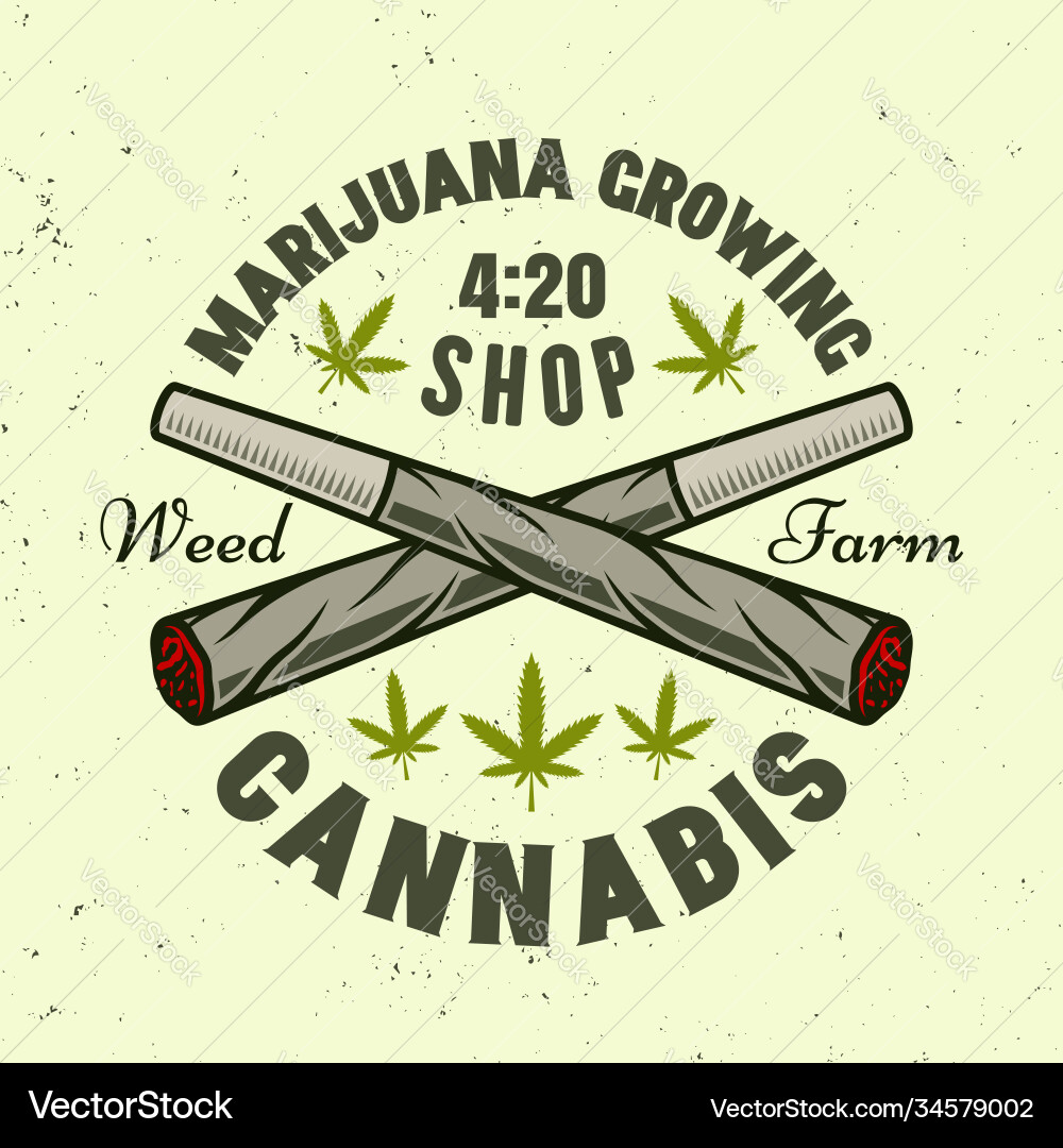 Crossed Weed Joints Logo Royalty Free Vector Image