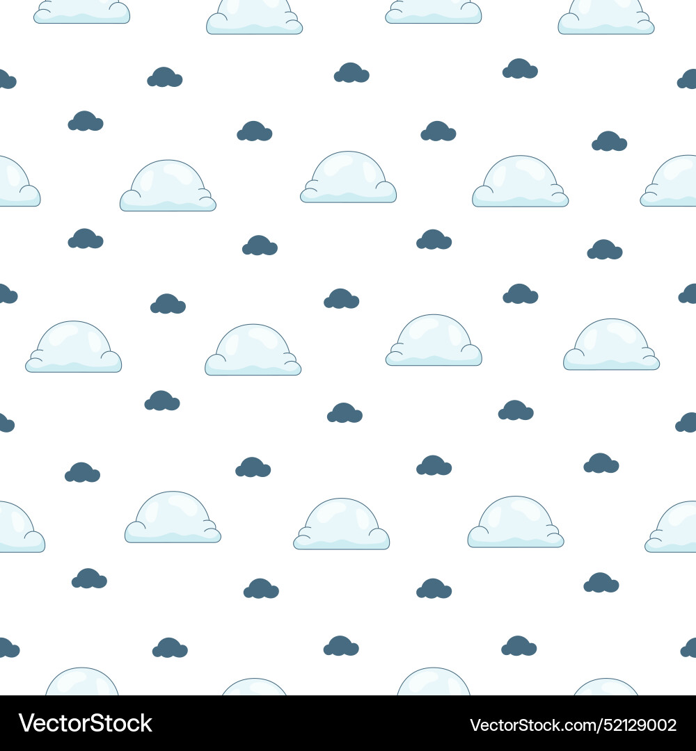 Cumulus cloud cartoon seamless pattern sky air Vector Image