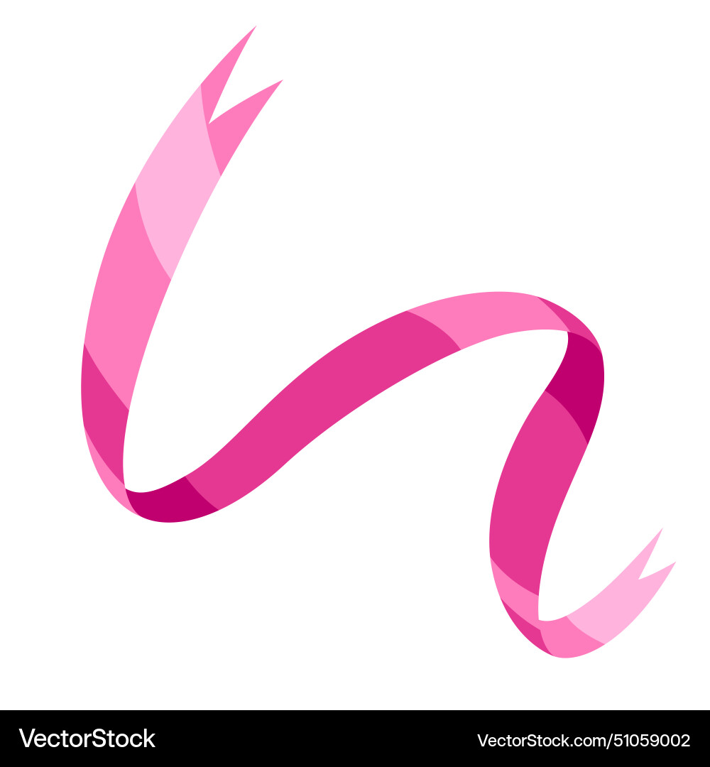 Curly pink ribbon beautiful decorative elegant Vector Image