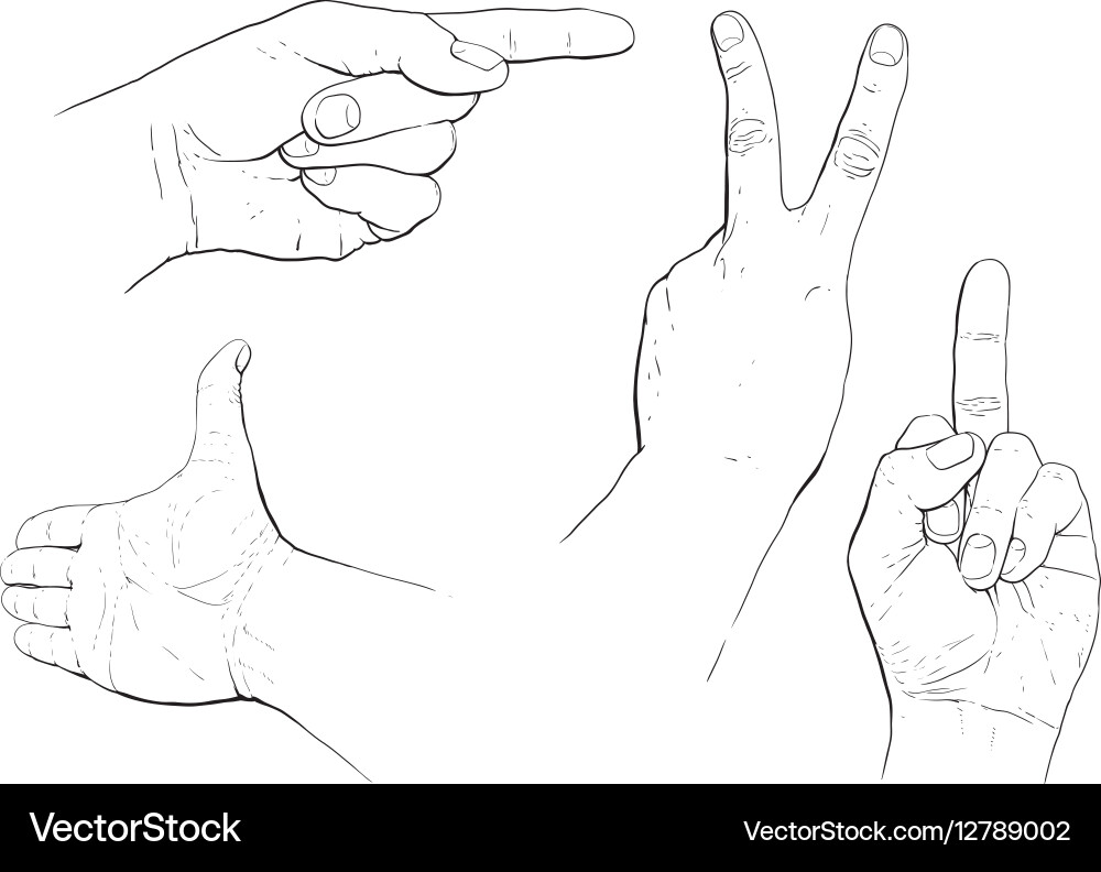 Hand Gestures Collection Royalty Free Vector Image