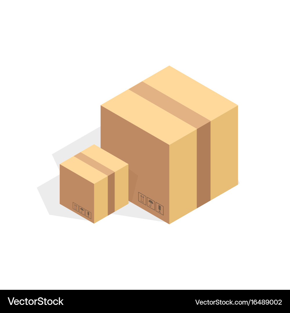 Isometric cardboard icon cartoon package box Vector Image