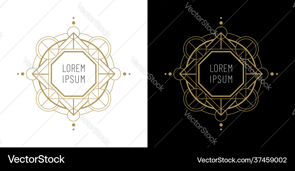 Sacred geometry logo template Royalty Free Vector Image
