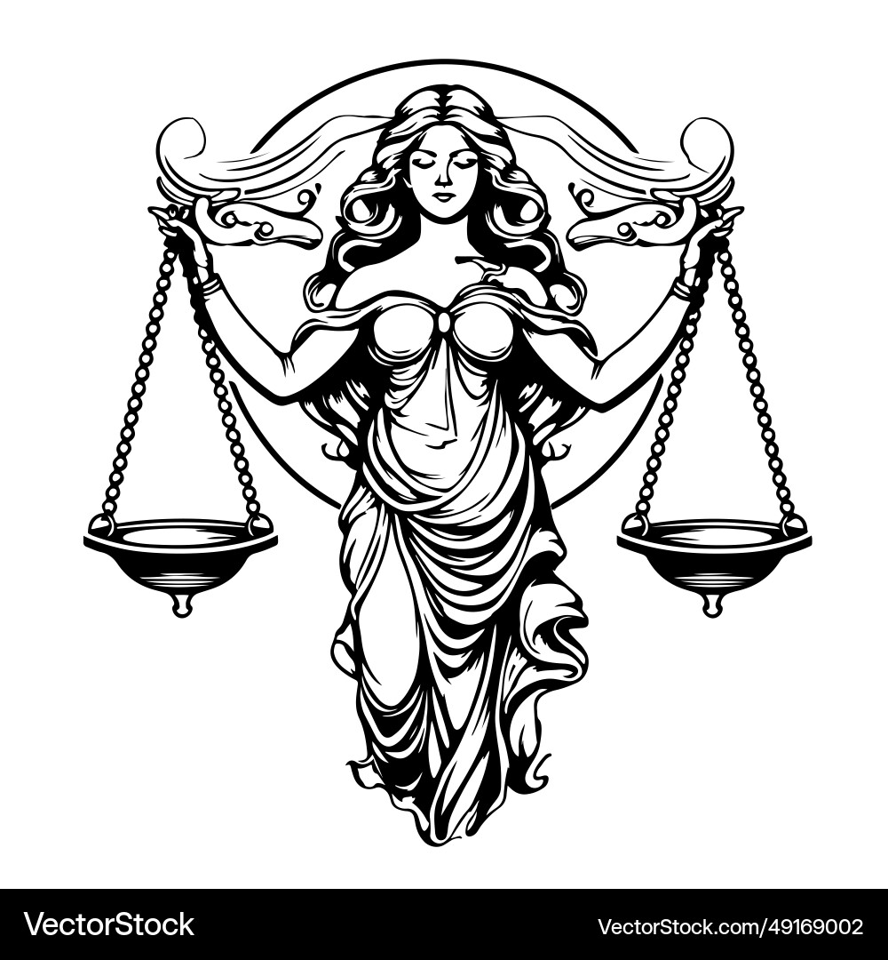Themis - Goddess of Justice Royalty Free Vector Image