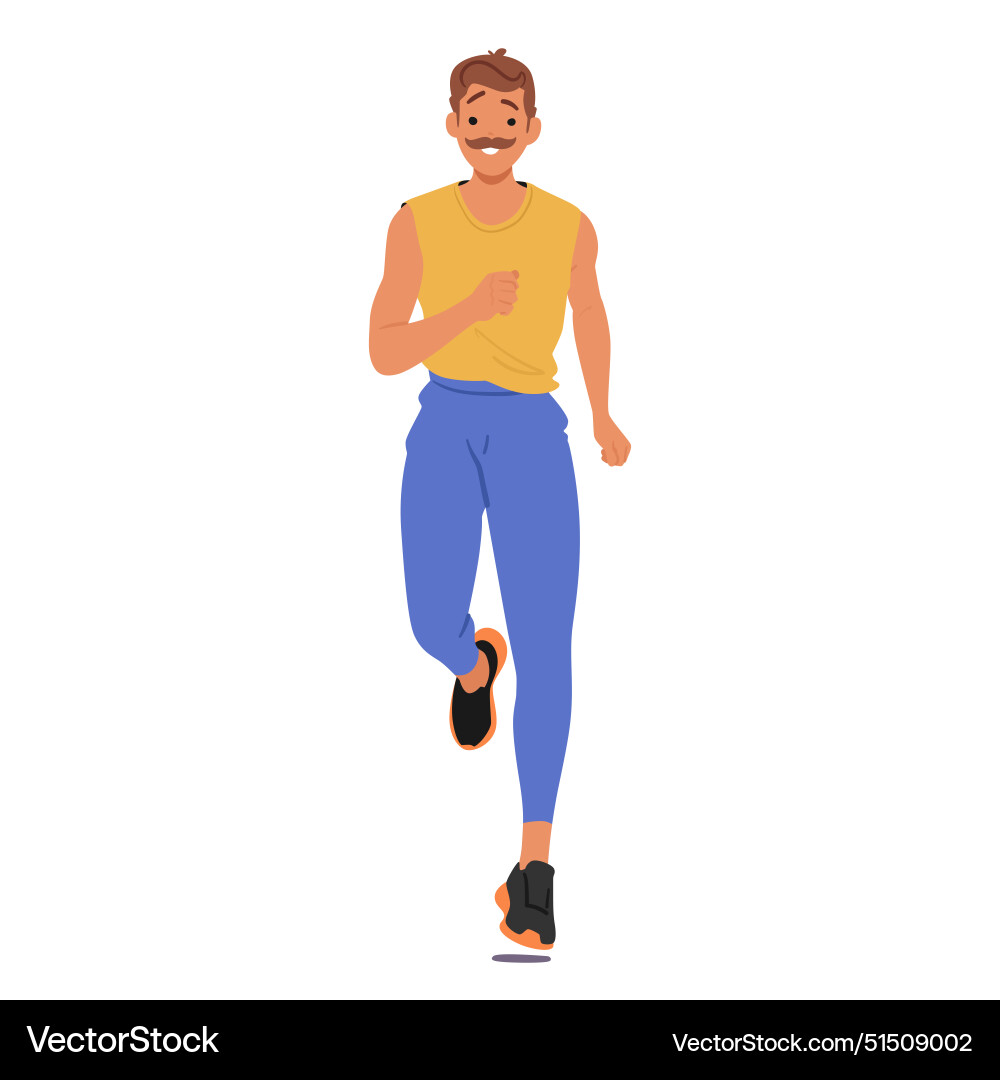 Young fit male character jogging front view Vector Image