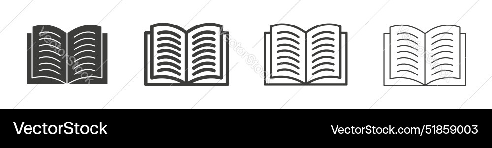 Book icon set Royalty Free Vector Image - VectorStock