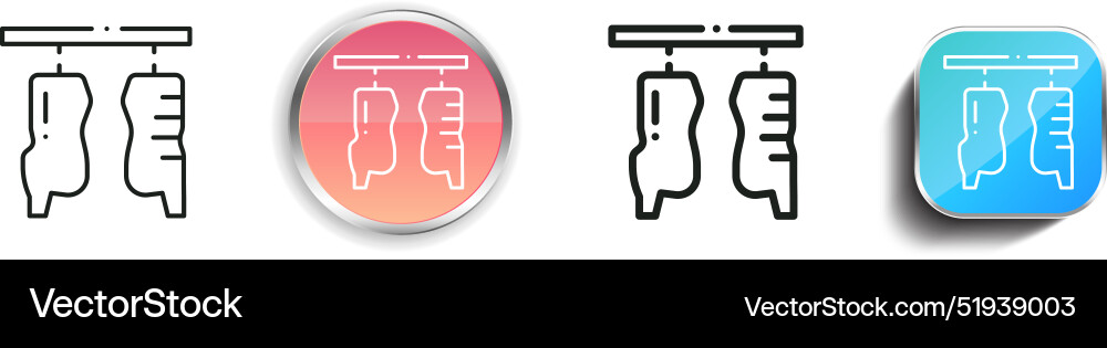 Butchery icon thin linear regular and button Vector Image