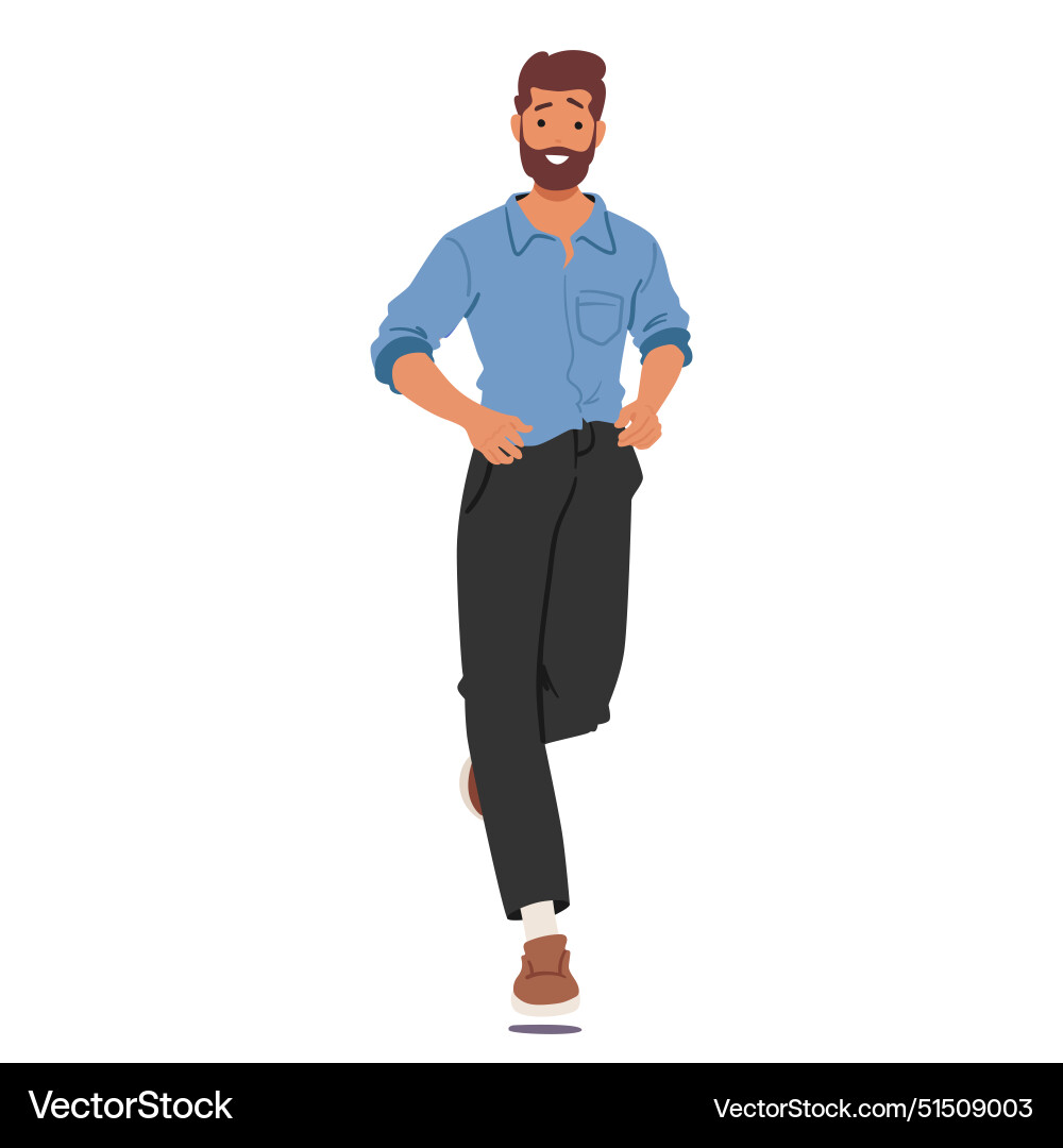 Confident young man casually walking forward male Vector Image