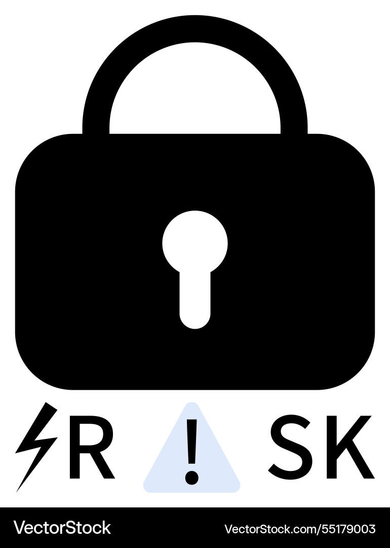 Cyber security concept with padlock alert symbol Vector Image