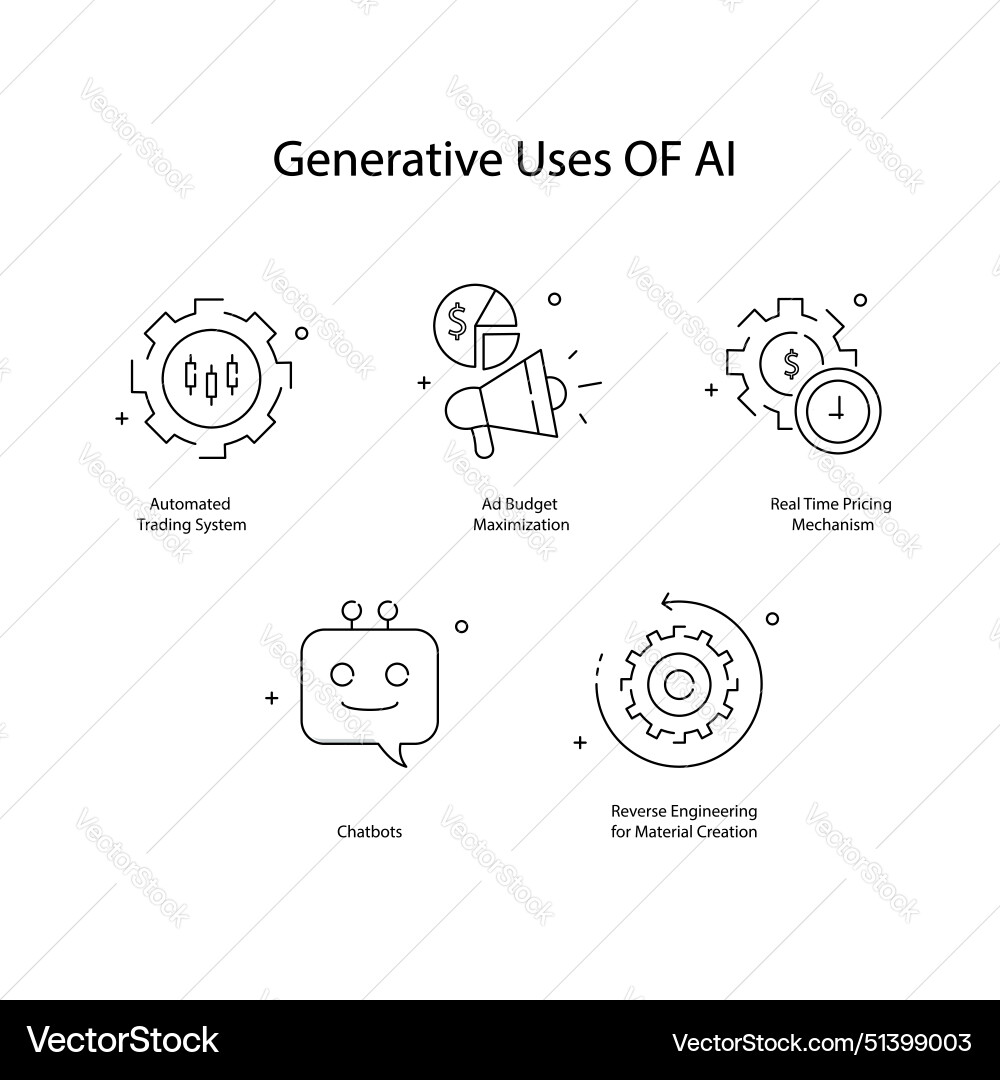 Generative ai applications driven Royalty Free Vector Image