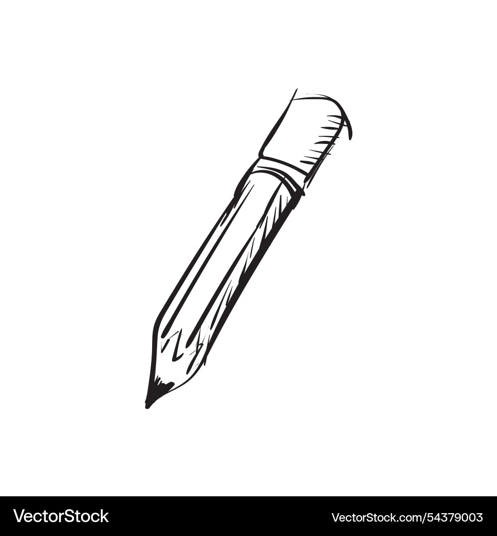 Hand drawn pen icon pencil doodle sketch write Vector Image