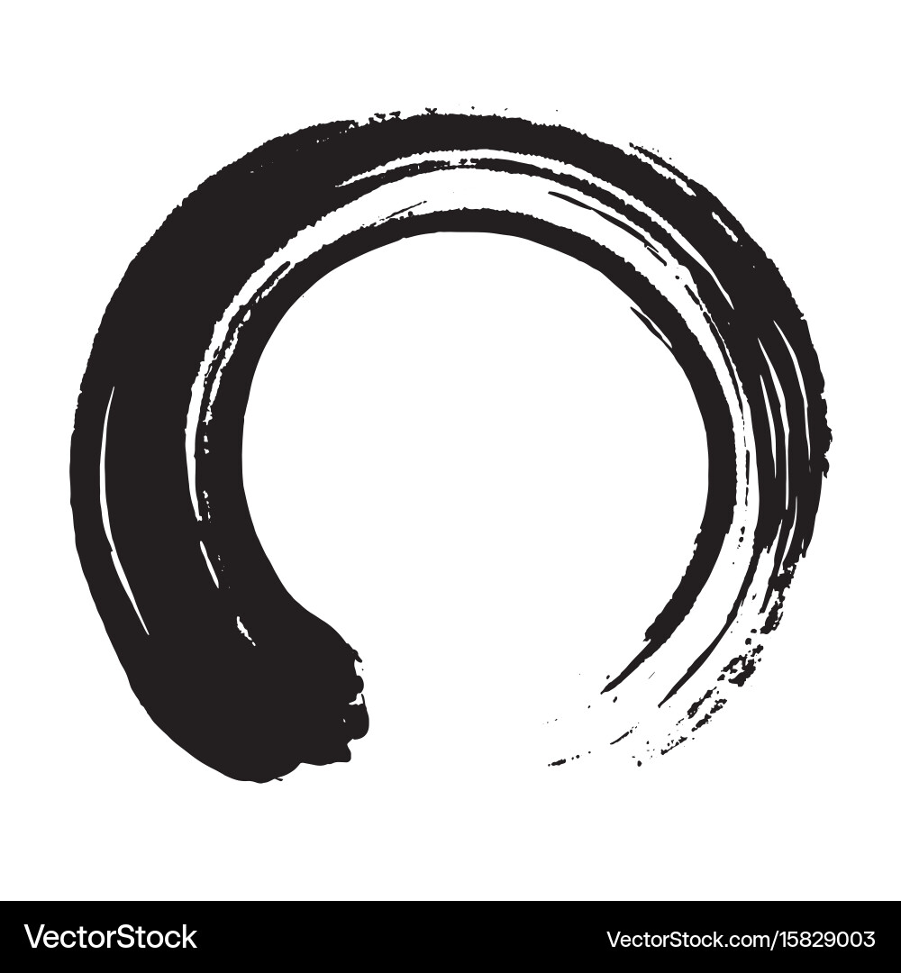 Japanese Enso Circle Black Ink Royalty Free Vector Image