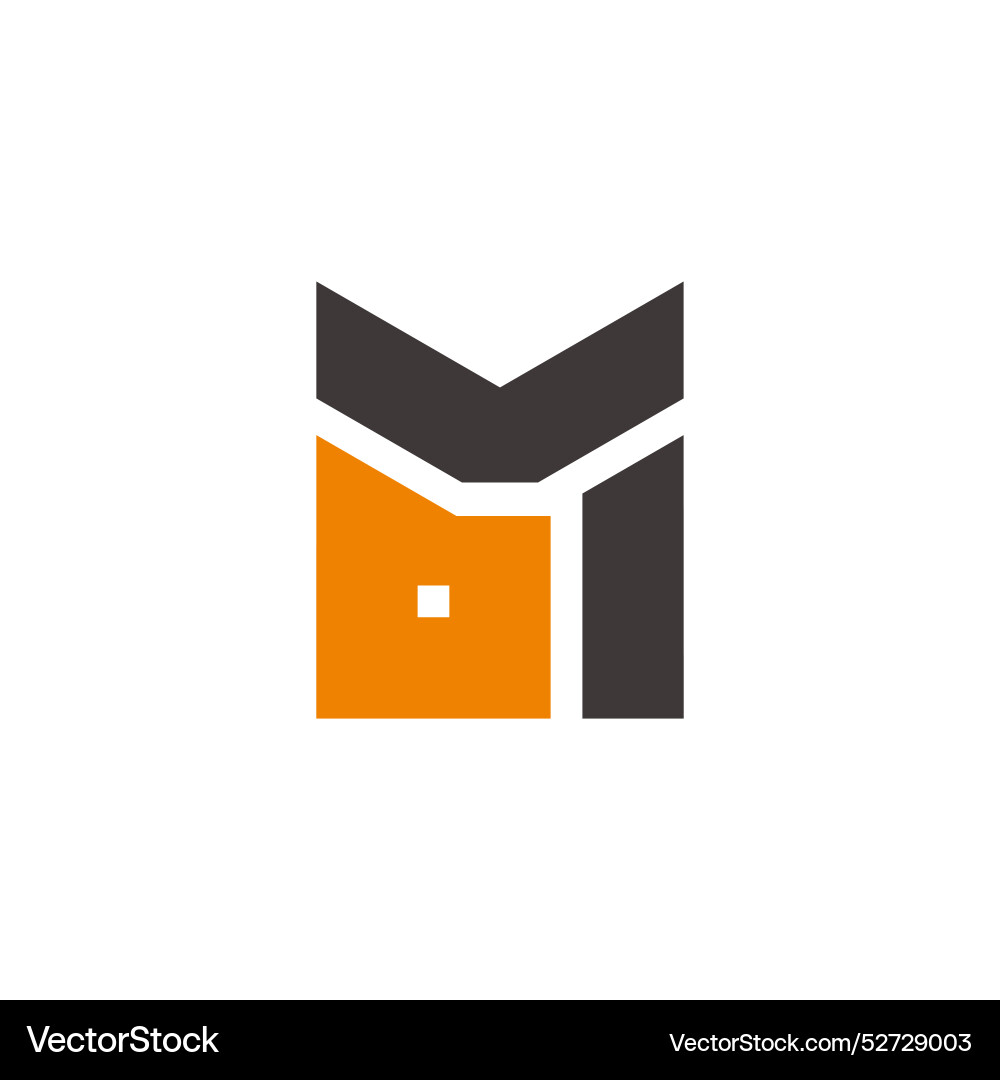 Letter bm abstract simple geometric logo Vector Image