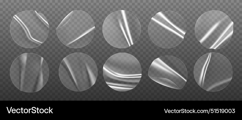 Round transparent patches plastic clear pvc seal Vector Image
