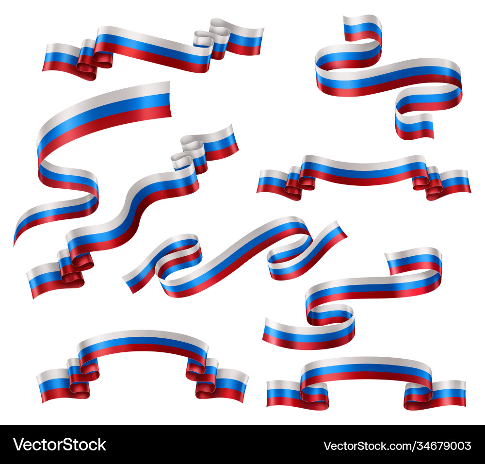 Russian Tricolour Ribbons Royalty Free Vector Image