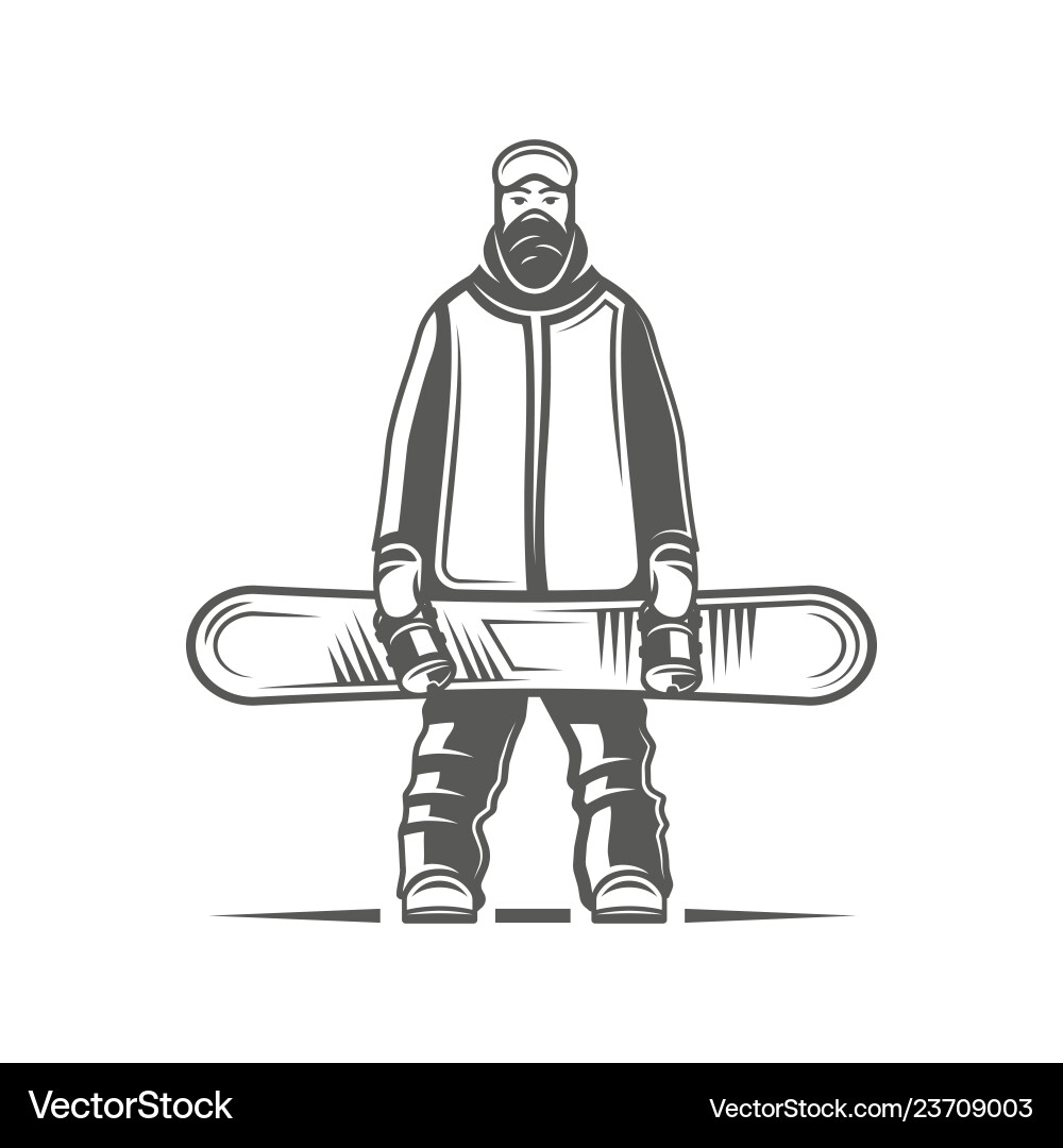 Snowboarder isolated on white background Vector Image