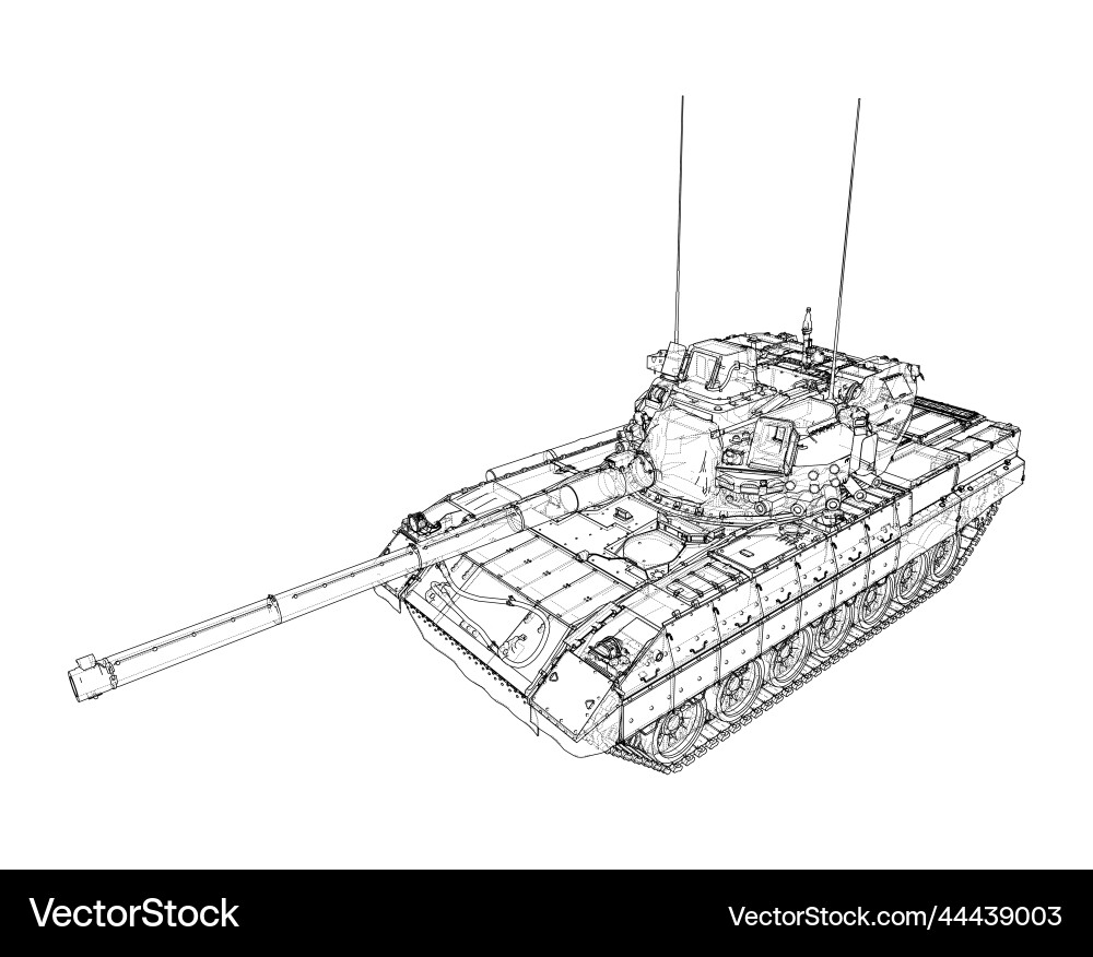 Tank rendering of 3d Royalty Free Vector Image