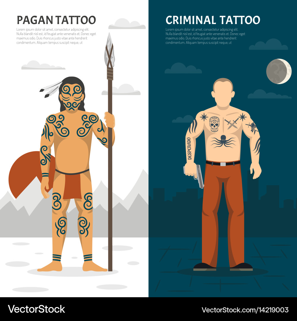 Tattoo studio vertical banner set Royalty Free Vector Image