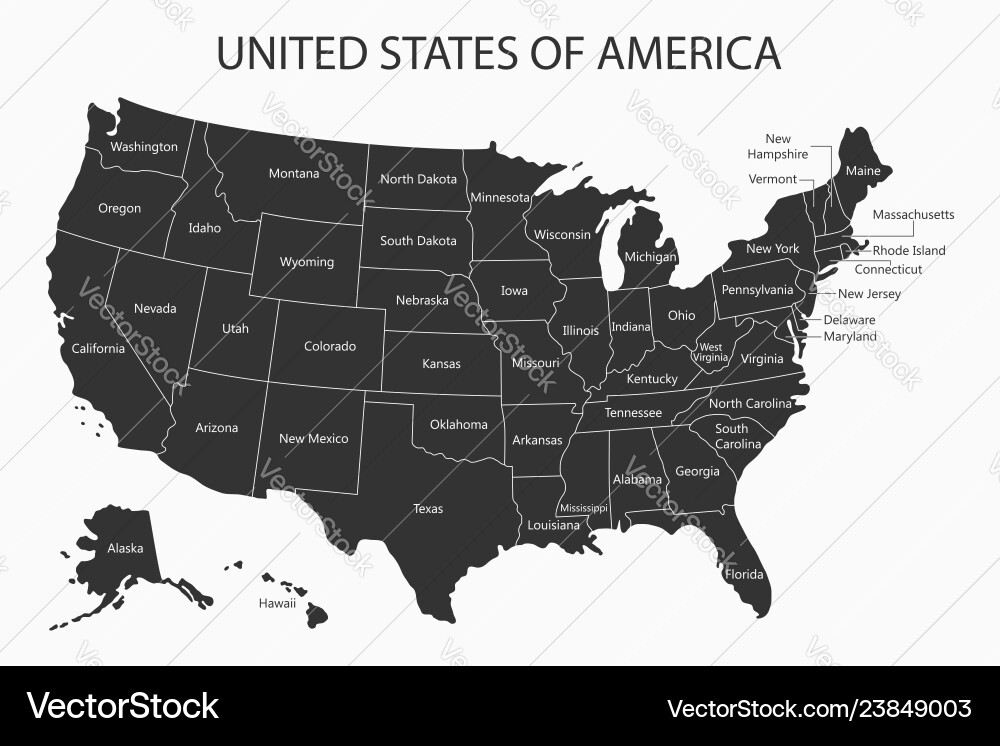 United States States Map Royalty Free Vector Image