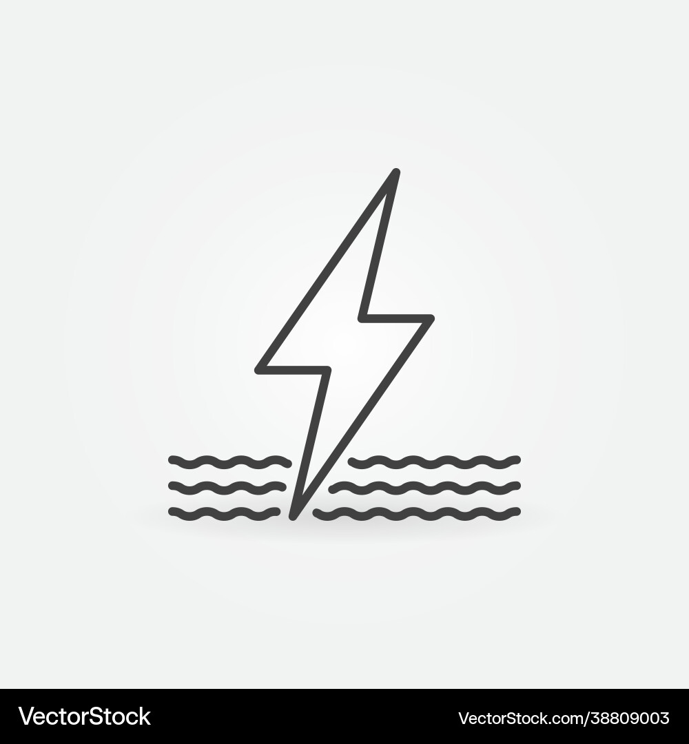 Water hyrdo energy linear icon hydro power Vector Image