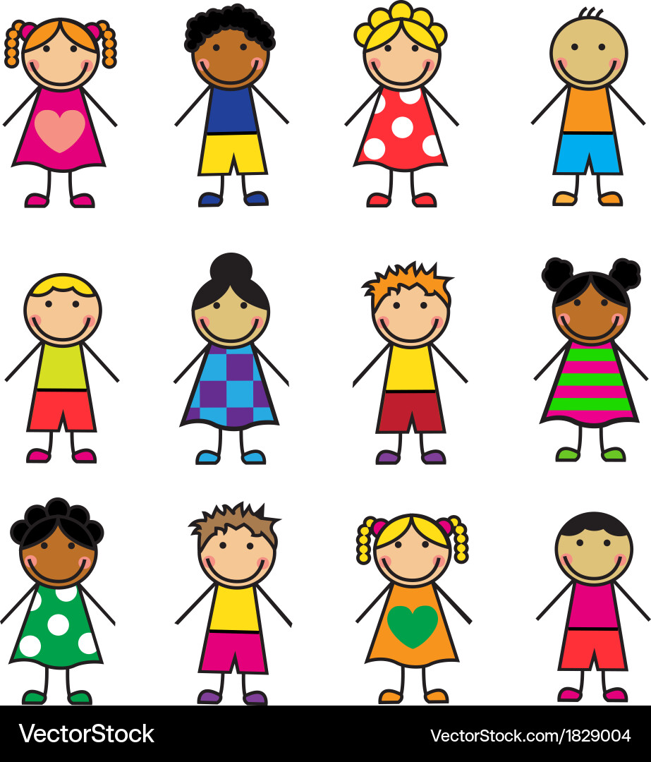 Cartoon children set Royalty Free Vector Image