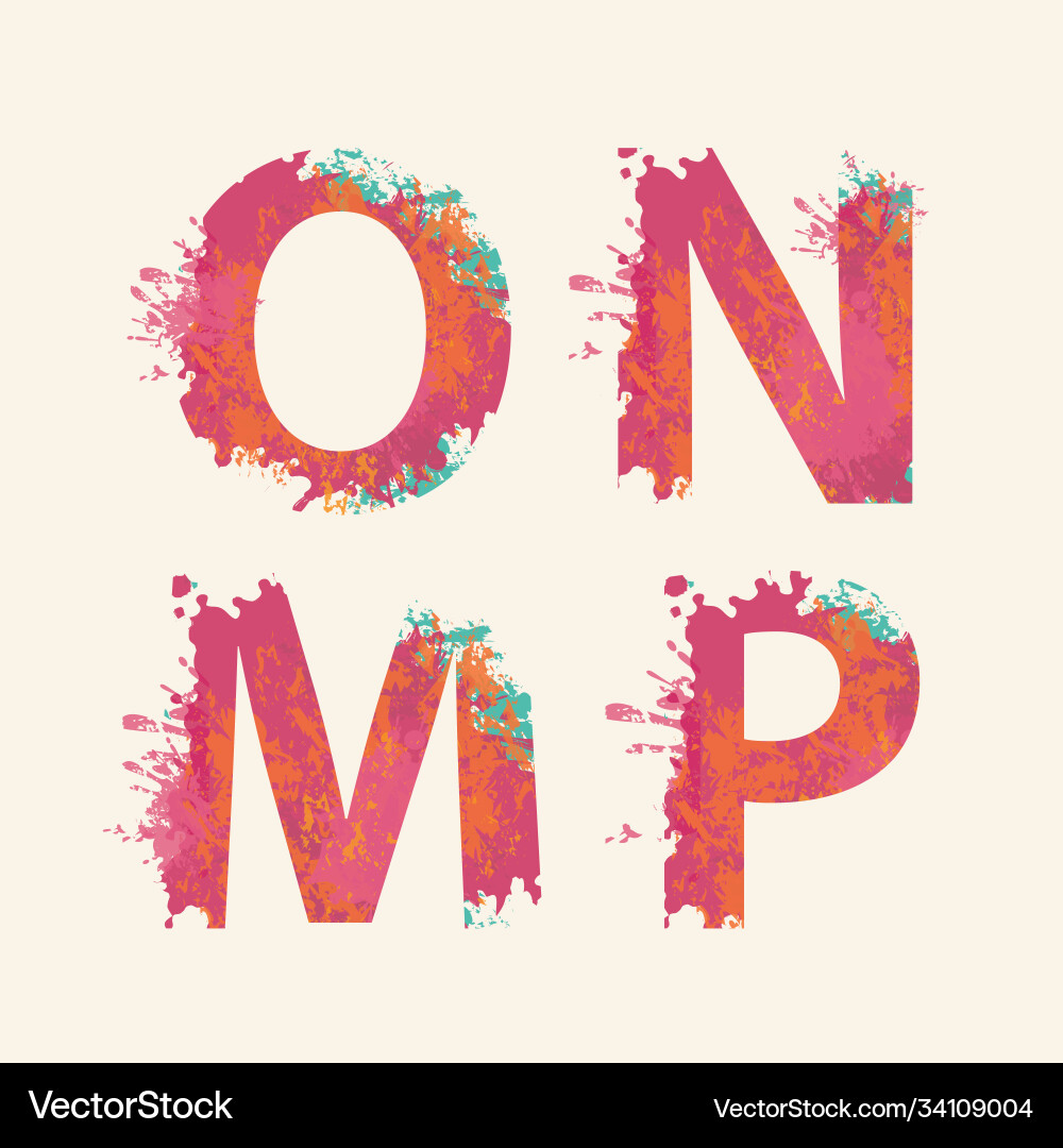 Colorful Ink Alphabet Letter Splash Royalty Free Vector