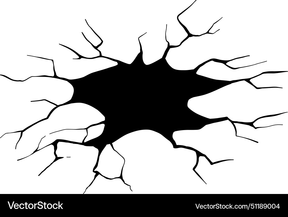 Dry crack ground hole crack cracked craquelure Vector Image