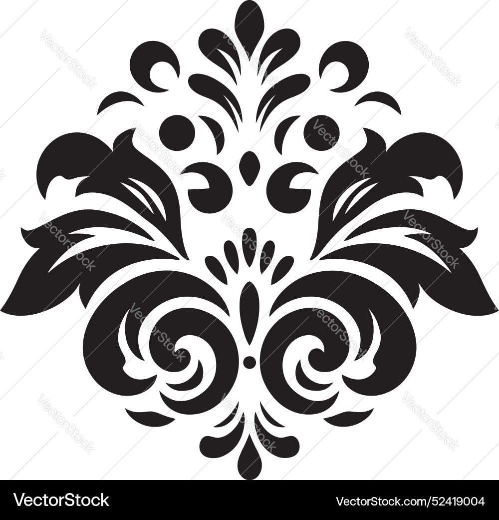 Exquisite filigree black icon sophisticated Vector Image