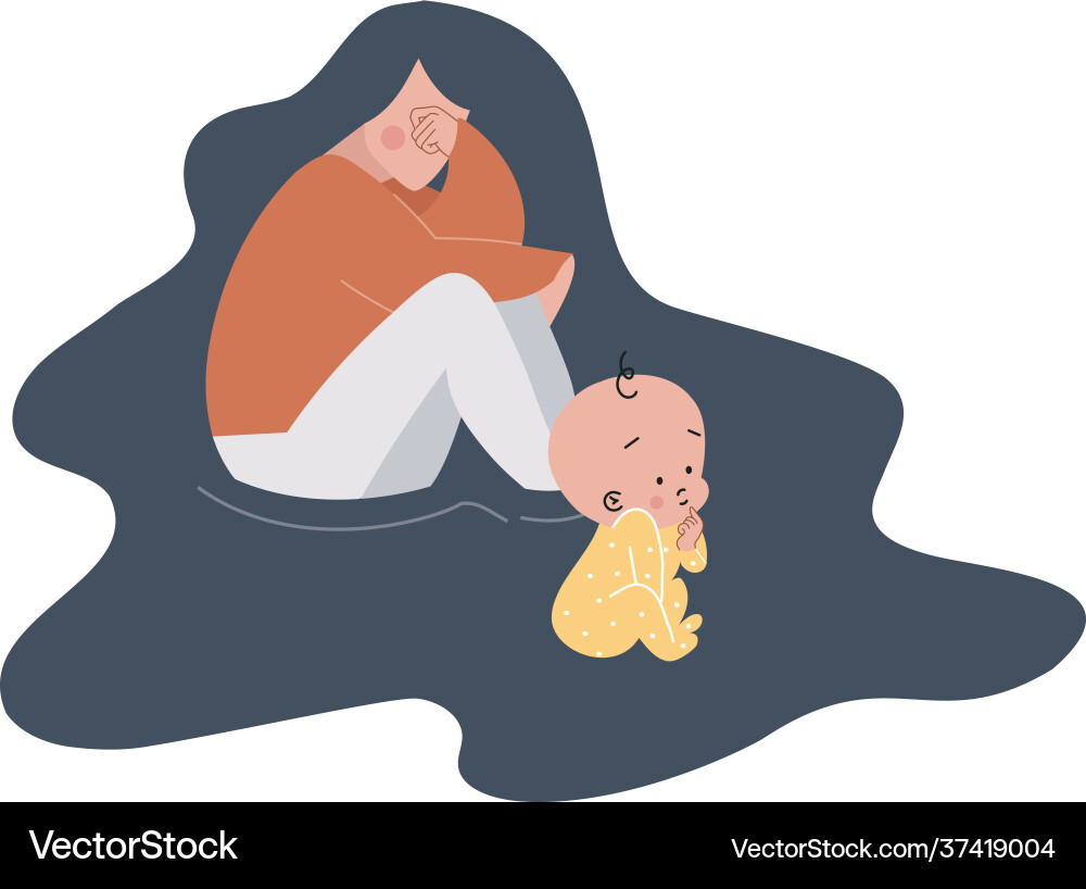 Flat style modern postpartum Royalty Free Vector Image