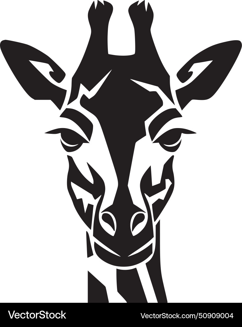 Giraffe - black and white Royalty Free Vector Image