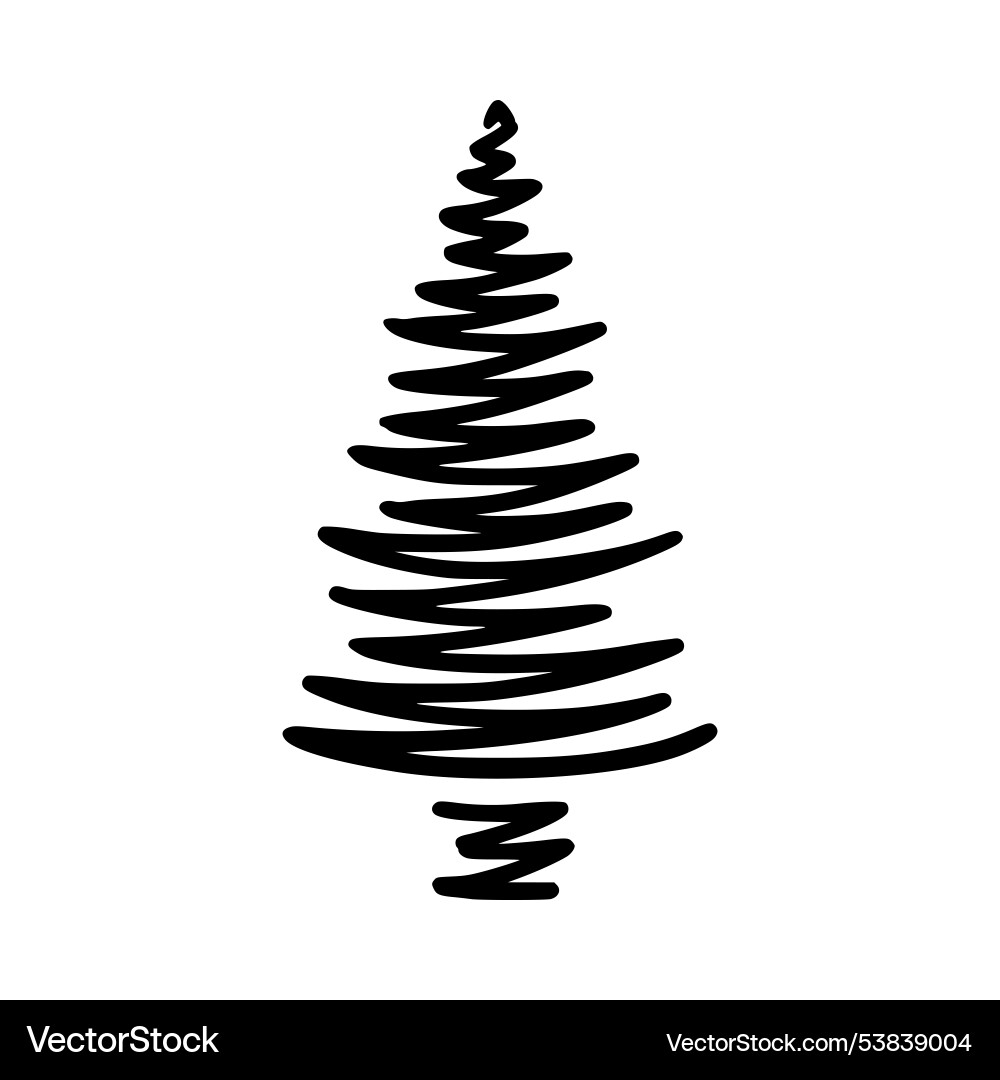 Hand drawn christmas tree Royalty Free Vector Image