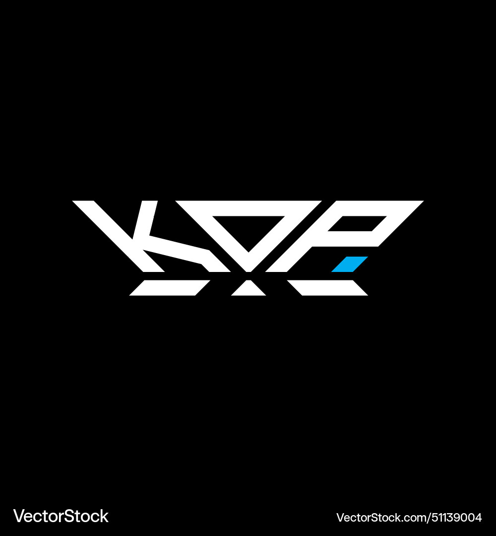 Kop letter logo design kop simple and modern logo Vector Image