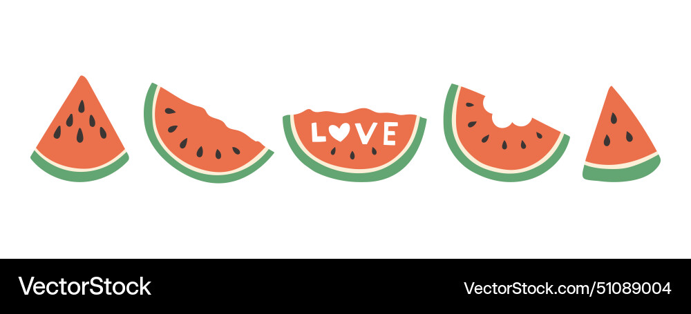 Set of abstract watermelon simple Royalty Free Vector Image