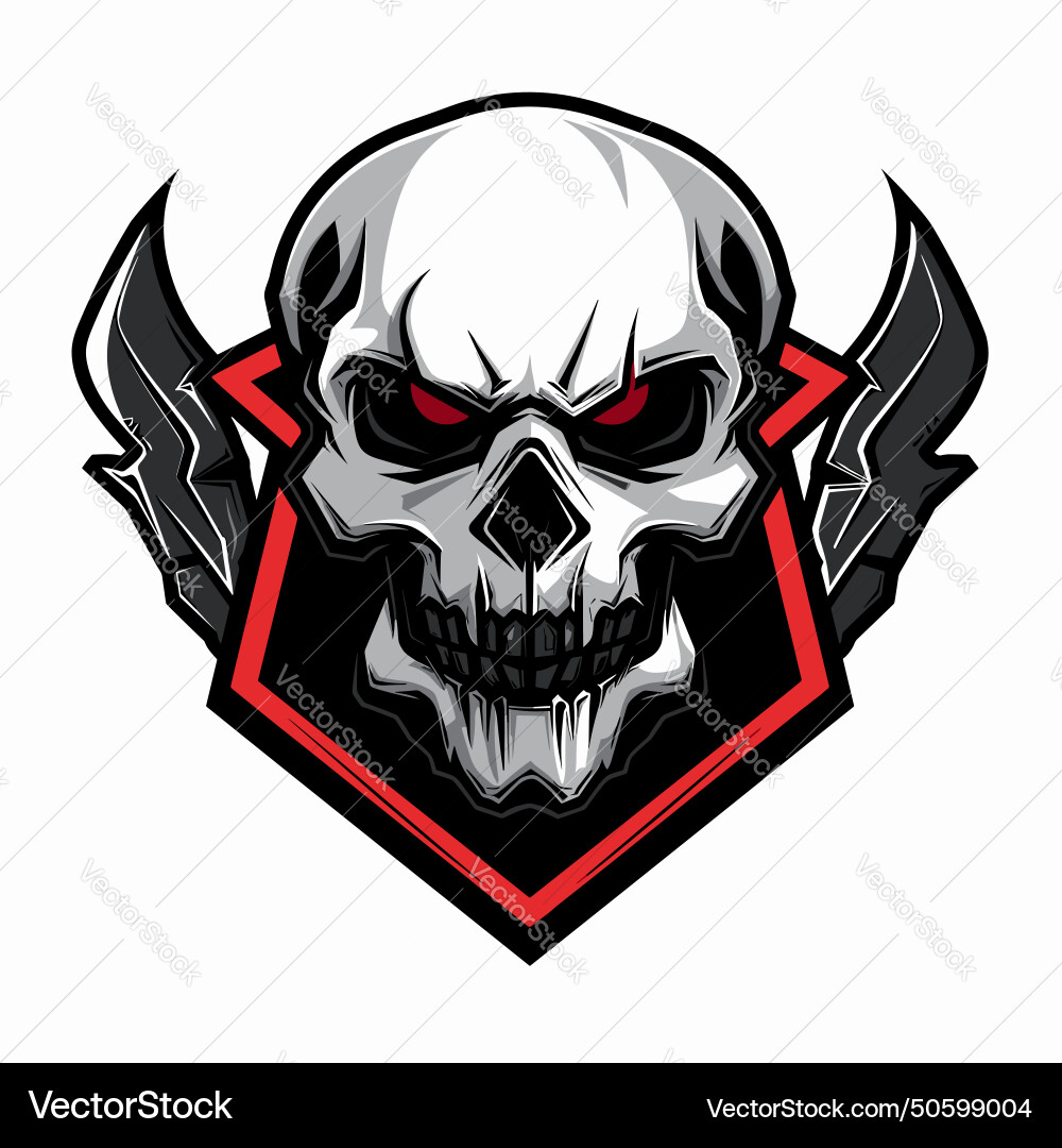 Skull esport logotype logo icon sticker death Vector Image