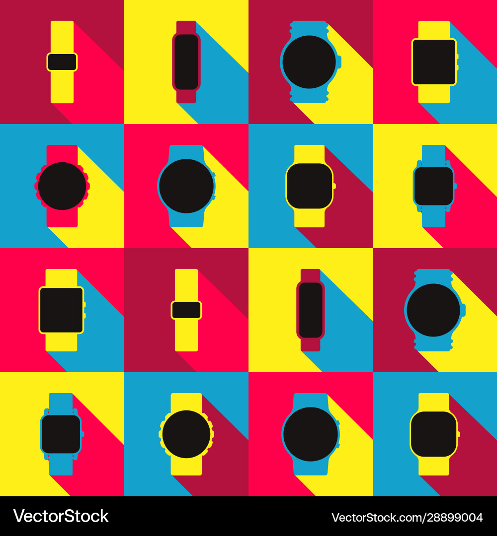 Smart watches seamless pattern Royalty Free Vector Image