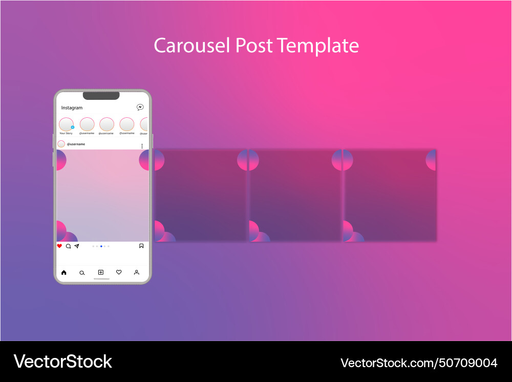 Social media carousel post Royalty Free Vector Image