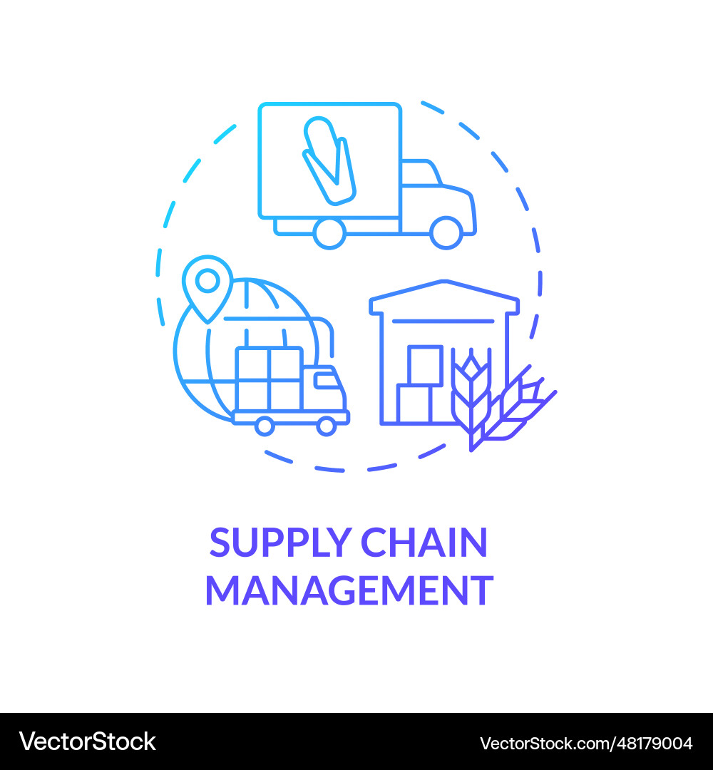 Supply chain management blue gradient concept icon