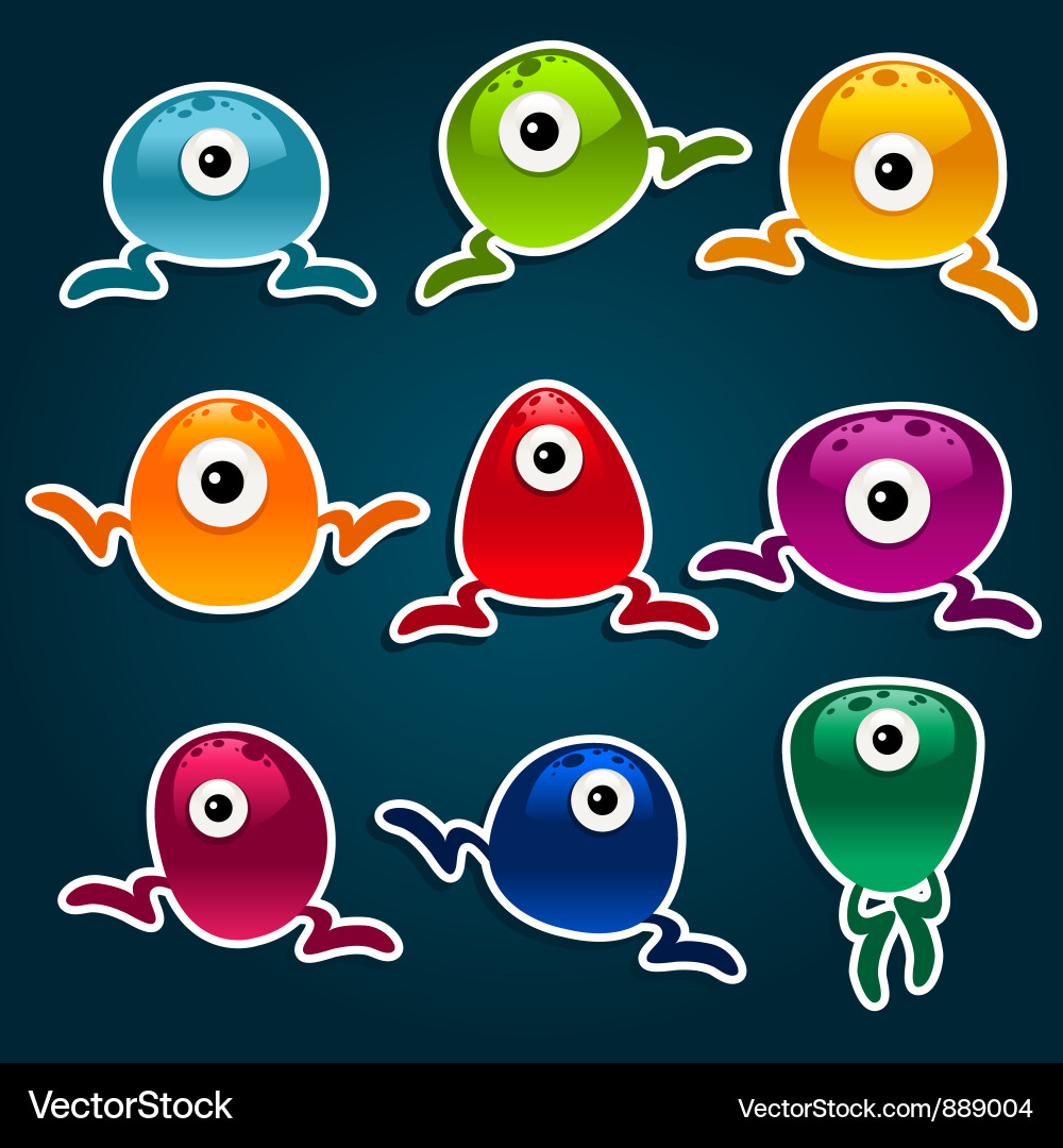 Wobbly Jelly Aliens Royalty Free Vector Image - VectorStock