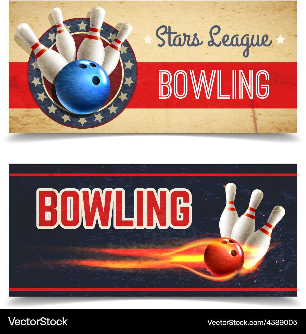 Bowling banner set Royalty Free Vector Image - VectorStock