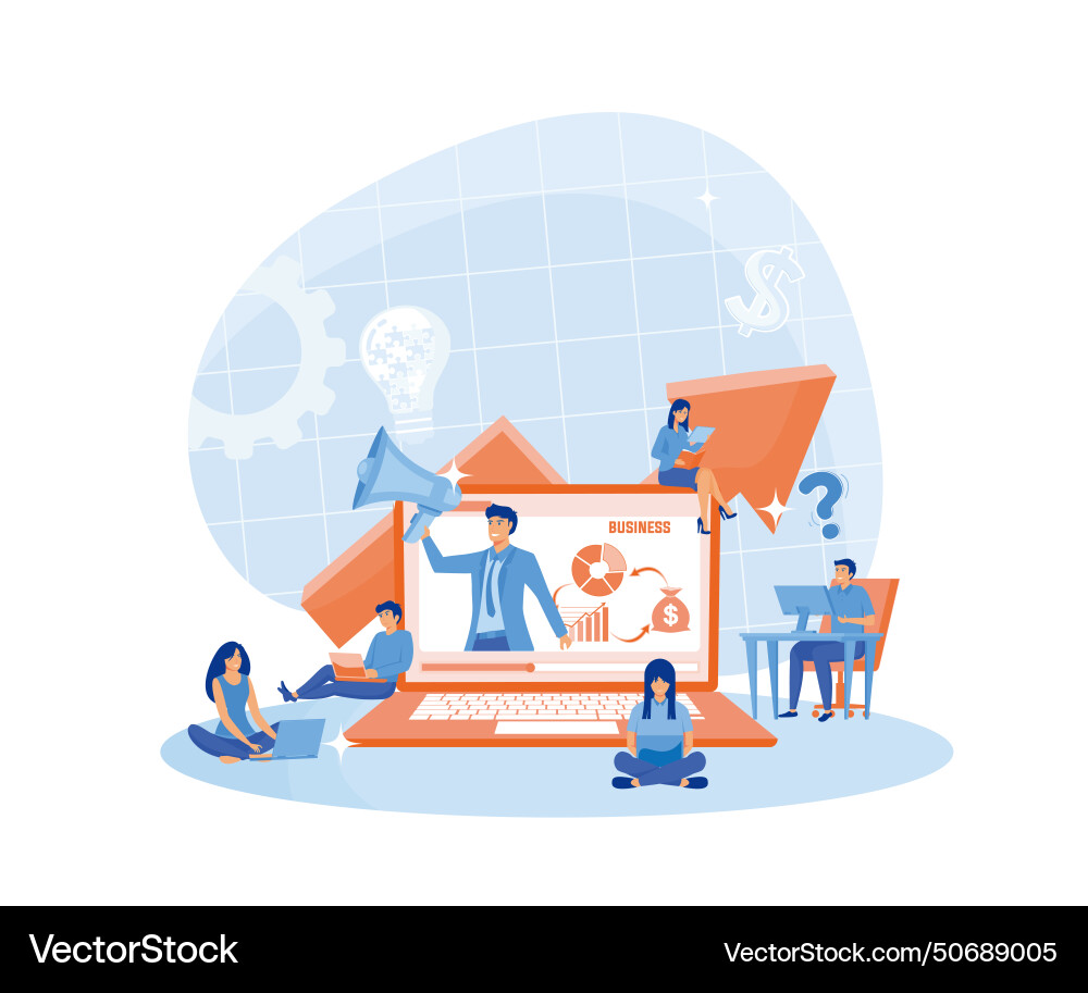 Business seminar speaker presentation Royalty Free Vector