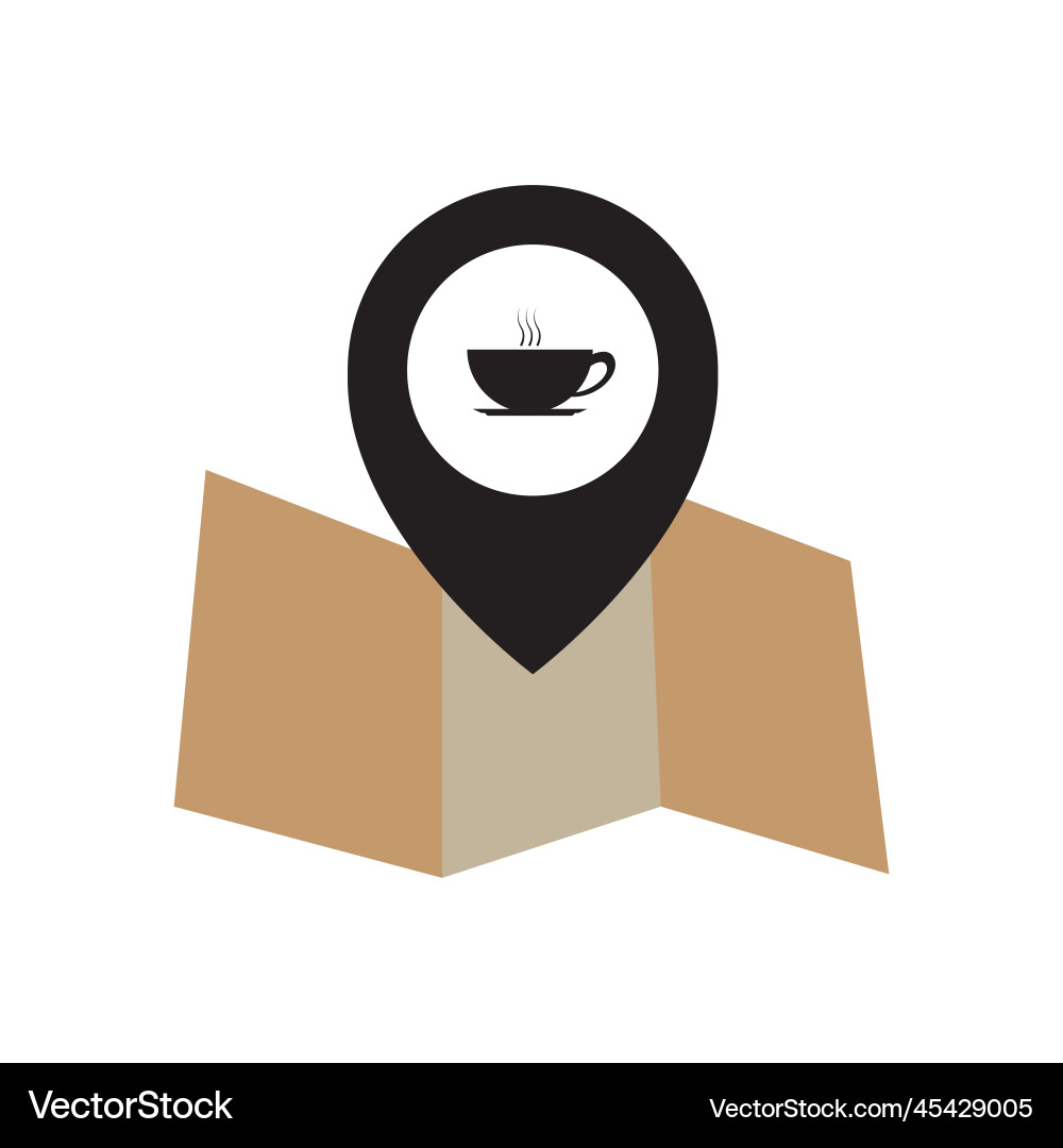 Coffee map icon logo Royalty Free Vector Image