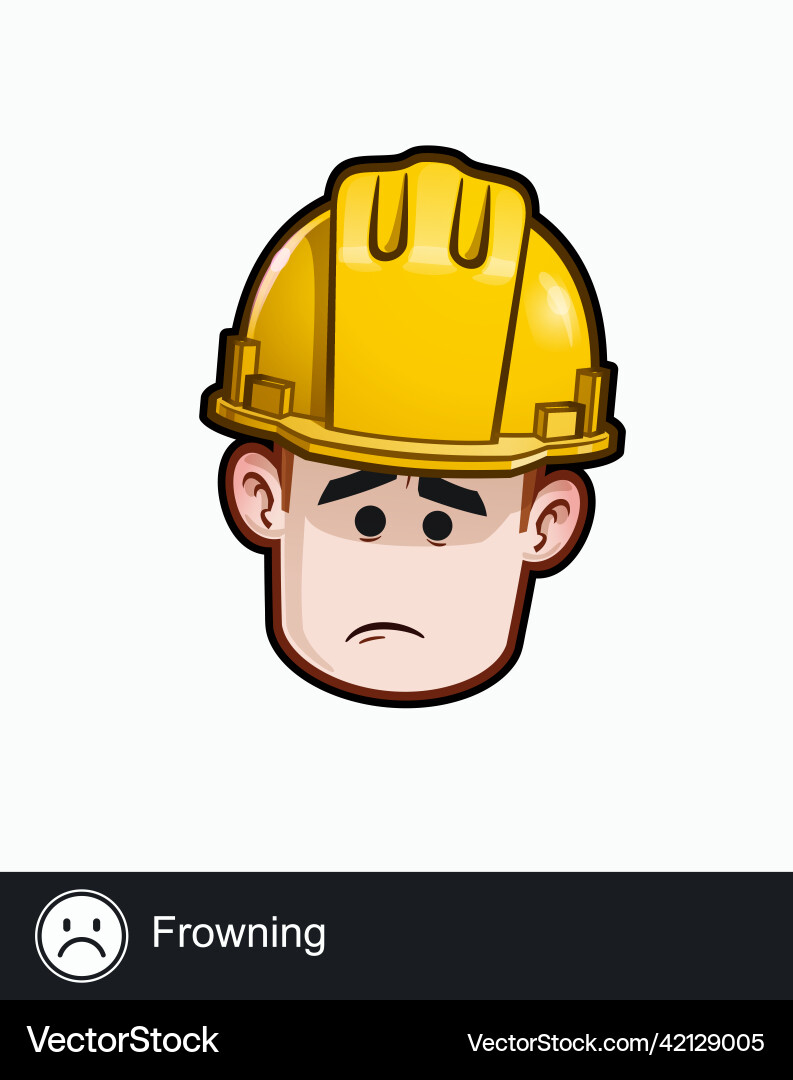 Construction worker - expressions concerned Vector Image
