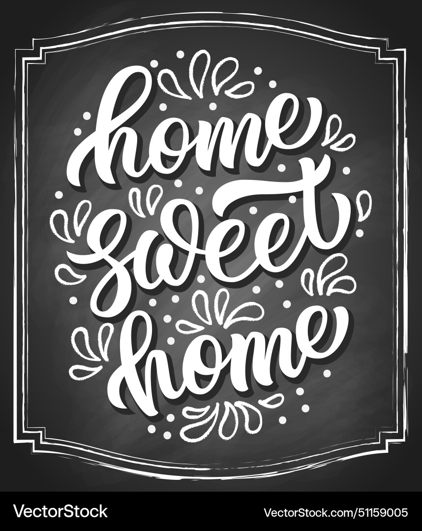 Home sweet hand lettering on vintage black Vector Image