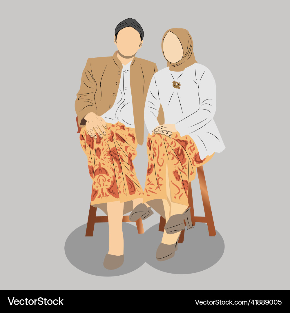 Java indonesia wedding couple Royalty Free Vector Image