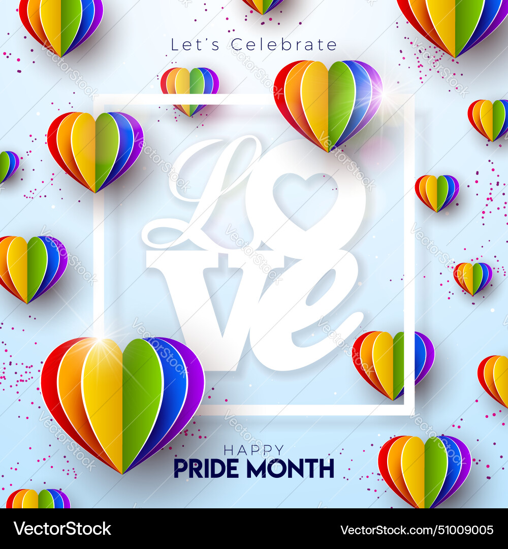 Lgbtq pride month with rainbow color Royalty Free Vector