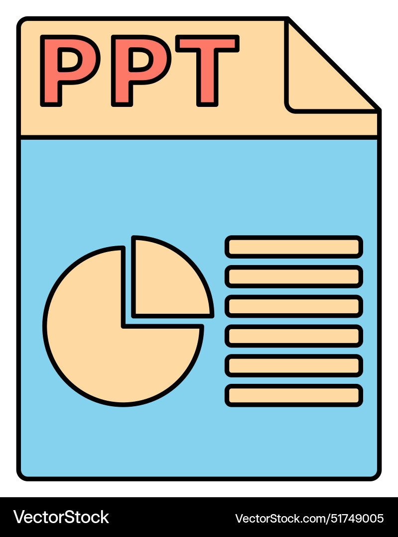 Ppt file icon presentation document symbol Vector Image